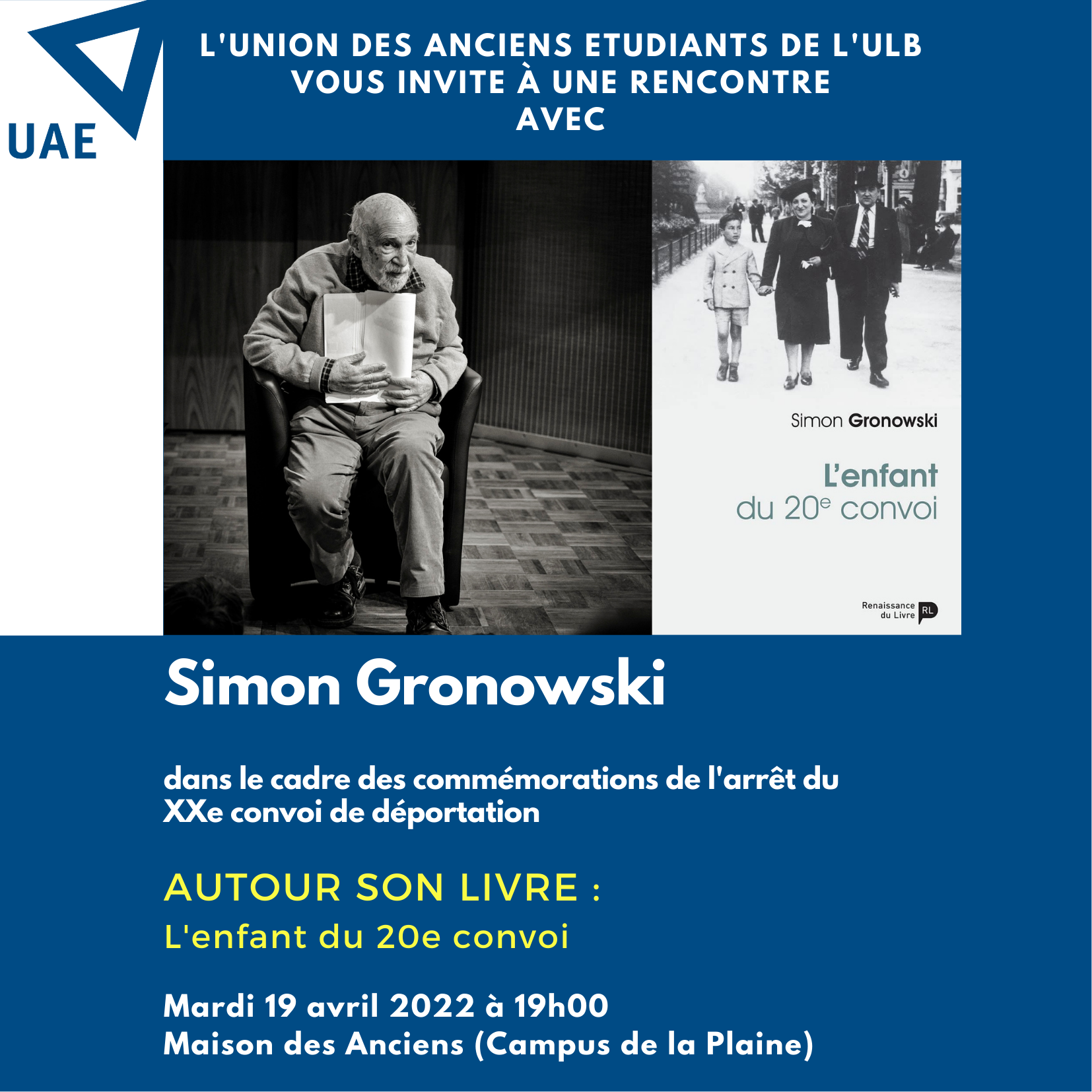 Rencontre avec Simon Gronowski : “L’enfant du 20e convoi” – L'Union des ...